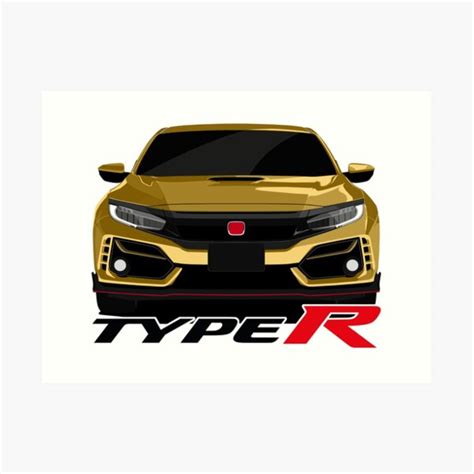 Honda Civic Type R Art Print For Sale By Auto Illustrate Redbubble