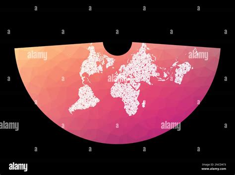 World Network Map Conic Equidistant Projection Wired Globe In Conic Equidistant Projection On