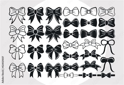 Bow Tie Svg Bundle Bow Tie Silhouette Ribbon Svg Cheer Bow Svg