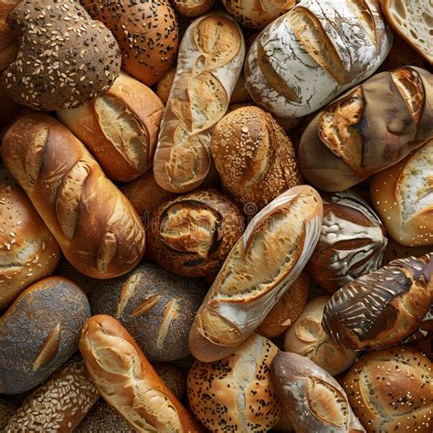 Assorted Breads Made From Plant Seeds On A Wooden Table Stock Image