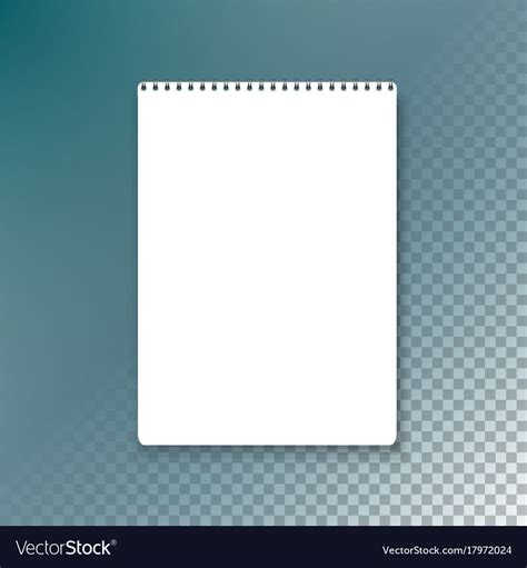 Realistic Blank Textbook Icon Notepad Template Vector Image