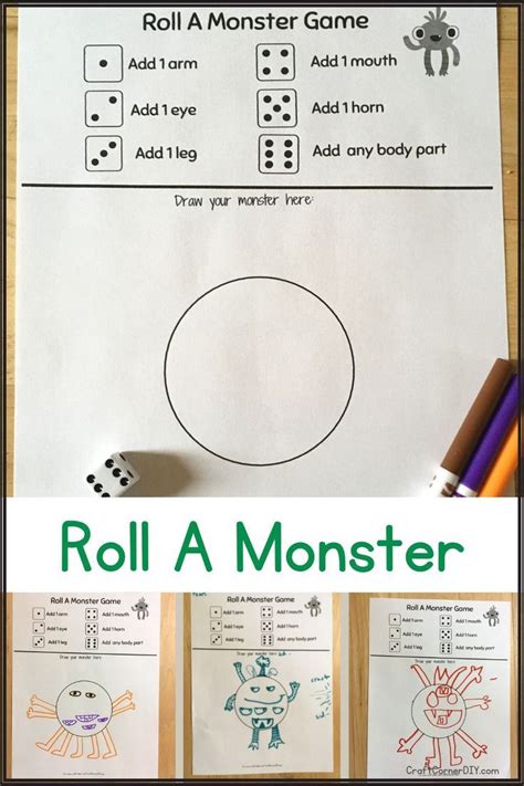 Roll A Monster Game Free Printable Artofit
