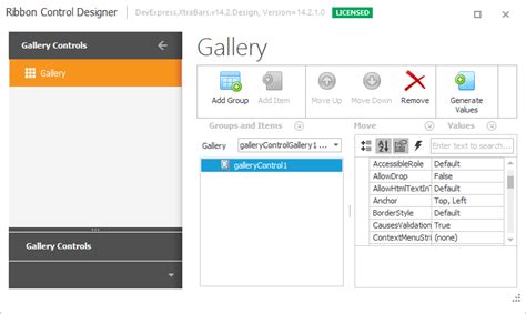 Customizing Galleries At Design Time Winforms Controls Devexpress Documentation