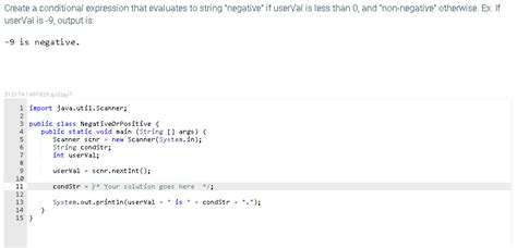 solved create a conditional expression that evaluates to