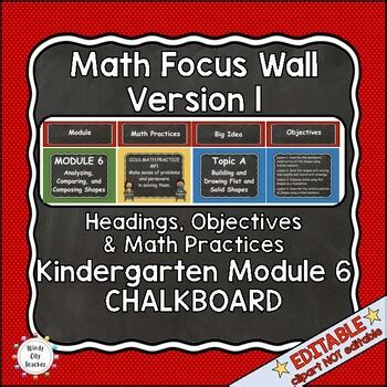 Kindergarten Math Version 1 Focus Wall Headings Chalk Module 6