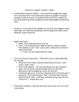 Introduction To Economics Teacher Lecture Notes By Jacqueline Swihart