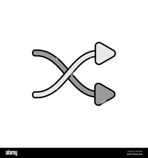 Shuffle Greyscale Icon Crossed Arrows Random Music Order Stock Vector