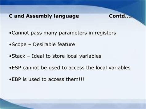 Ppt C Programming And Assembly Language Powerpoint Presentation Free