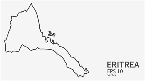 Premium Vector Vector Line Map Of Eritrea Vector Design Isolated On