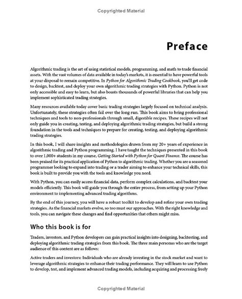 Python For Algorithmic Trading Cookbook Free PDF