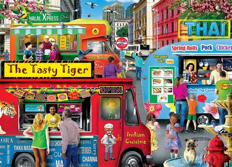 Food Truck Roundup Block Party Scratch And Dent 1000 Piece Jigsaw
