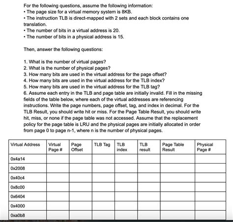 Solved For The Following Questions Assume The Following