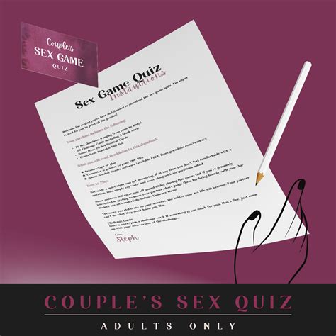 Printable Sex Game Quiz Get To Know Your Partner Sexually Understand Your Partners Wants