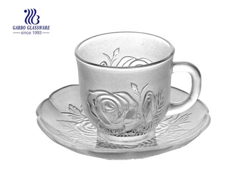 Manufacture Tea Drinking Glasses With Saucer For Set