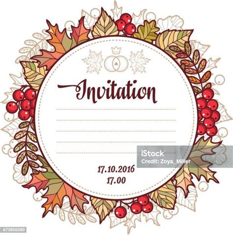 웨딩 카드 템플릿입니다 가 배경입니다 결혼식에 초대입니다 가을에 대한 스톡 벡터 아트 및 기타 이미지 가을 결혼 의식