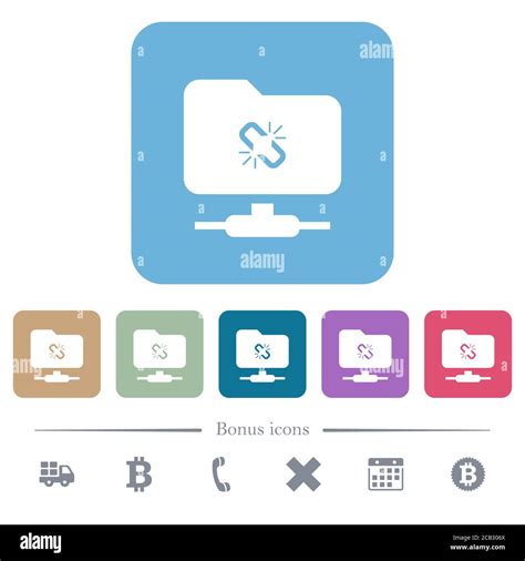 Ftp Connection Lost White Flat Icons On Color Rounded Square Backgrounds 6 Bonus Icons Included