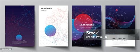 브로셔 전단지 레이아웃 소책자 커버 디자인 책 디자인에 대한 A4 커버 모형 템플릿의 벡터 레이아웃 인공 지능 빅 데이터 시각화 양자 컴퓨터 기술 개념 0명에 대한 스톡