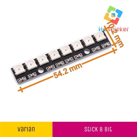Jual LED Stick FULL Colour RGB 8bit 8 Bit Ws2812 Ws2812b 5050 NeoPixel 5V Arduino Integrated
