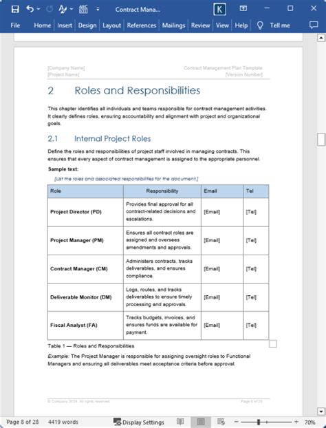 Contract Management Plan Template Ms Office Templates With Ai Prompts