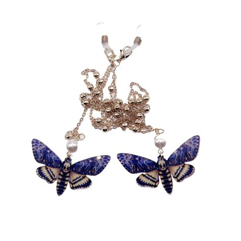 Moth Pendant Glasses Chainbutterfly Pendant Glasses Etsy