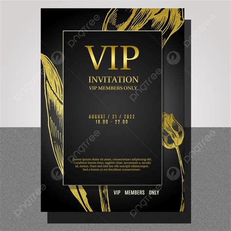 우아한 고급 검은 색과 금색 Vip 회원 파티 초대장 템플릿 디자인 템플릿 Psd 다운로드 디자인 자료 다운로드