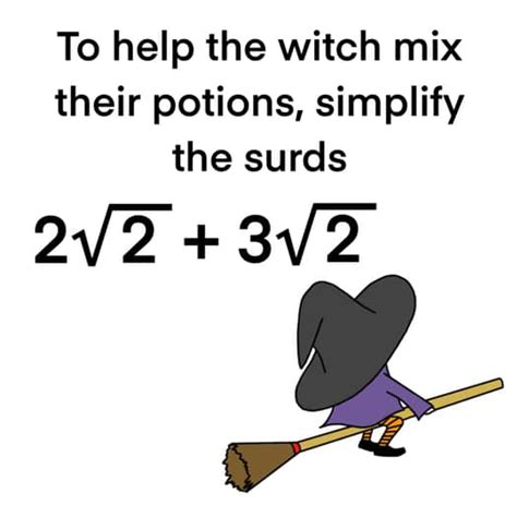 adding and subtracting surds high school maths activities witch by