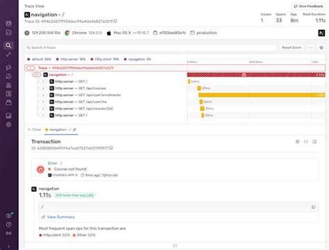 Debugging ‘[object] Not Found Error In Next Js With Tracing Product Blog • Sentry