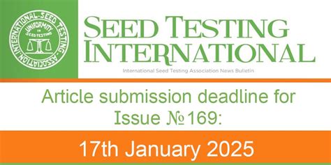 Seedtesting Seedtest Seedquality Ista International Seed Testing Association