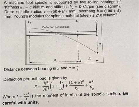 solved a machine tool spindle is supported by two rolling