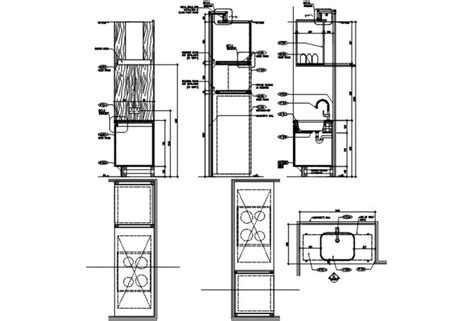 Kitchen Cabinet Sectional Detail Elevation File Cadbull House Plans