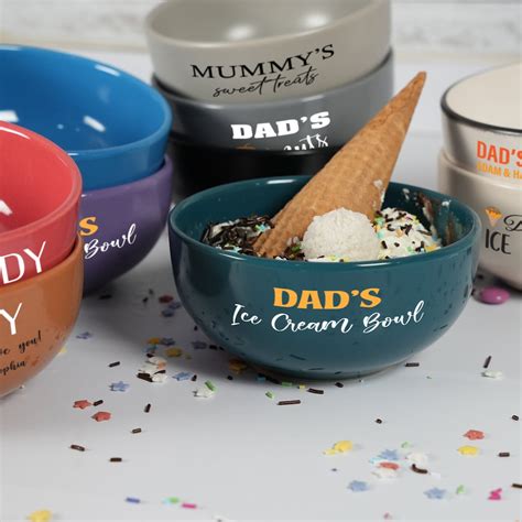 Ceramic Ice Cream Bowl Personalized Dads Sundae Bowl Snack Bowls