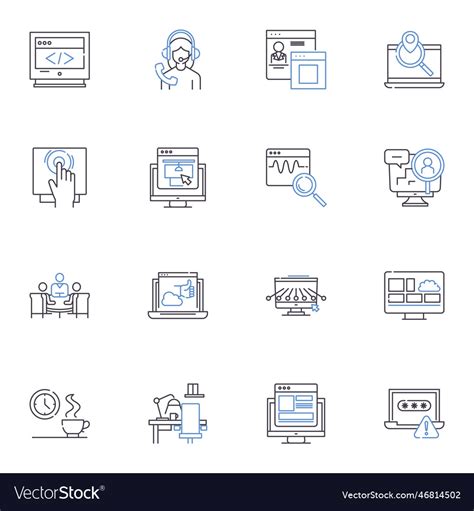 Co Operation Line Icons Collection Partnership Vector Image
