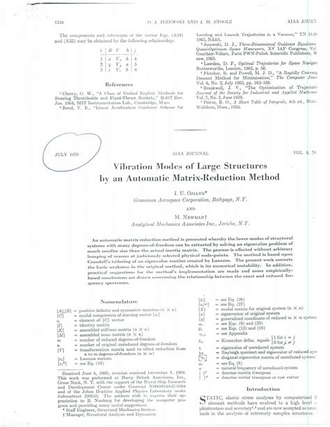 Pdf Vibration Modes Of Large Structures By An Automatic Matrix Reduction Method