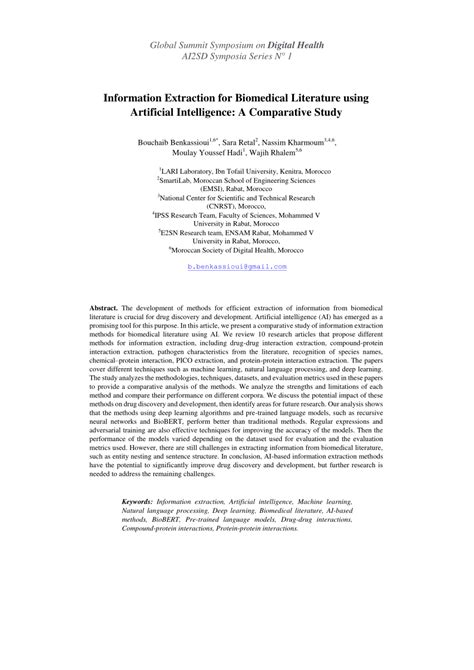 Pdf Information Extraction For Biomedical Literature Using Artificial Intelligence A