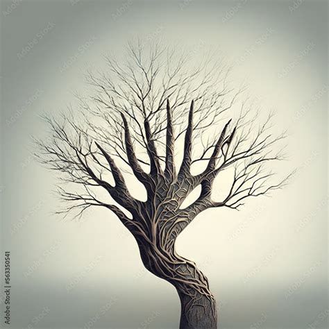 A Tree With No Leaves Is Shown In This Artistic Photo It Looks Like It Has Been Cut Out Of The