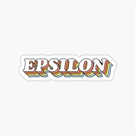 D Retro Greek Letter Epsilon Sticker For Sale By Xoxoleah Redbubble