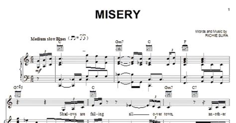 Misery Piano Vocal And Guitar Chords Right Hand Melody Print Now