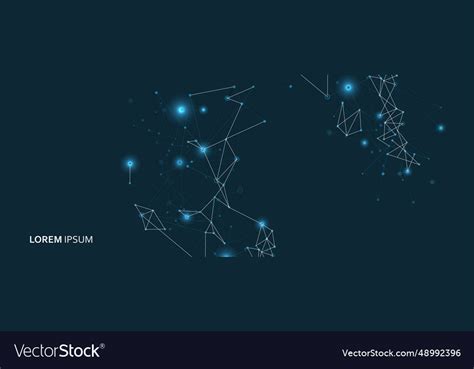 Abstract Futuristic Network Connect Technology Vector Image