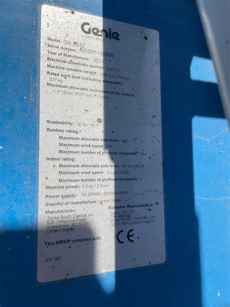 Genie GS2632 Year 2017 6750 00 VAT 1054