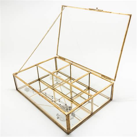 Rectangle Compact Glass Jewelry Display Case Astrid