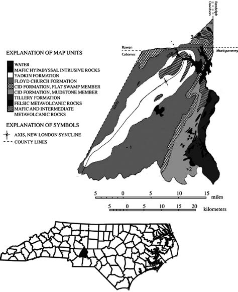 Map Of North Carolina With Stanly County Highlighted Along With A