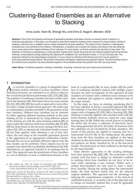 pdf clustering based ensembles as an alternative to stacking