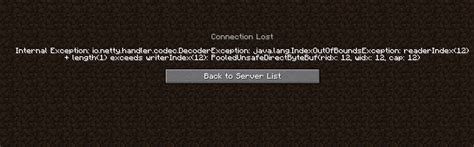 Error While Trying To Join Minecraft Server Java Edition Support