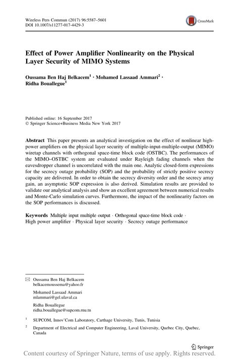 Effect Of Power Amplifier Nonlinearity On The Physical Layer Security