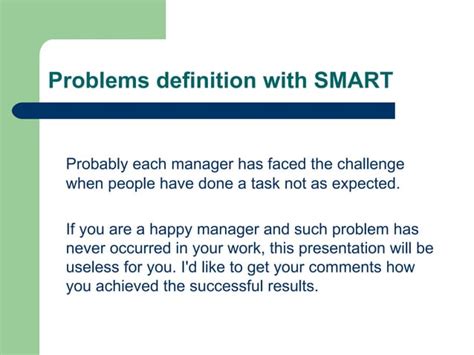Problems Definition With Smart