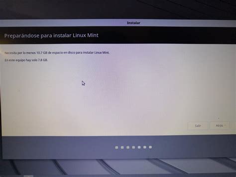 Problem Installing Linux Mint Says That I Need 10 Gb To Instal Linux