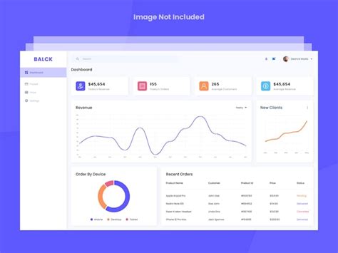 대시보드 Ui 웹사이트 템플릿 디자인 프리미엄 Psd 파일