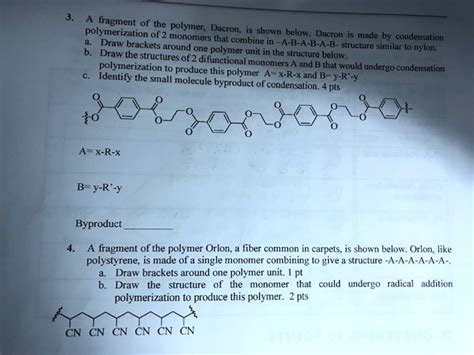Solved Fragment Of The Polymer Dacron Polymerization Of Monomers