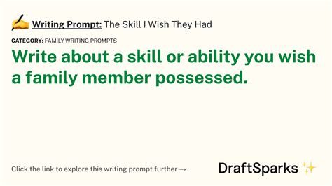 Writing Prompt The Skill I Wish They Had • Draftsparks