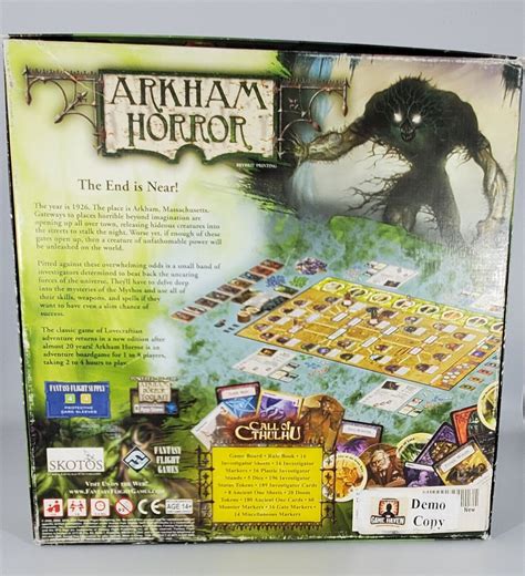 Arkham Horror 2nd Ed Call Of Cthulhu Fantasy Flight Board Game 2005 100